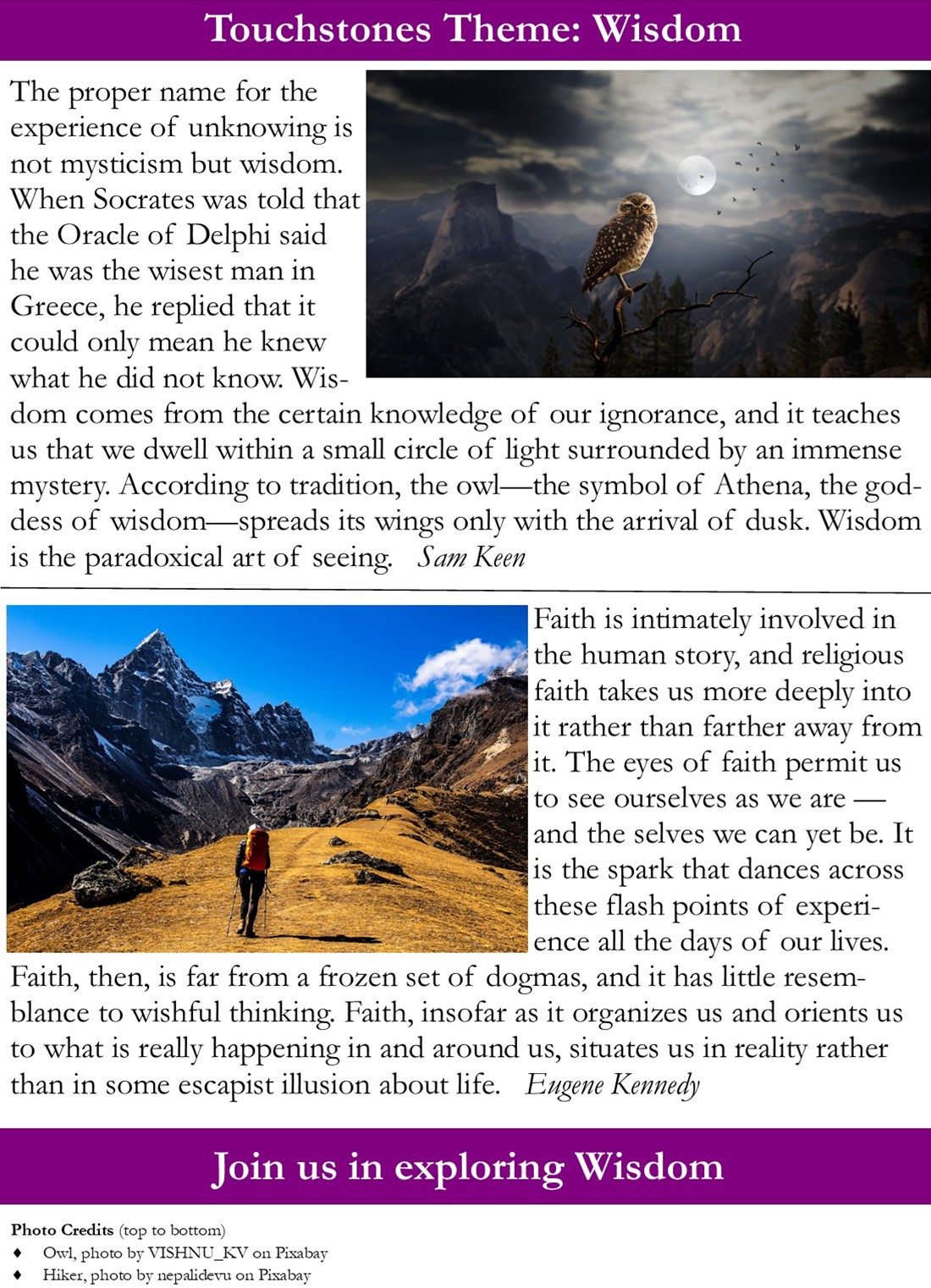 Our Touchstones Theme for August Is Wisdom - Unitarian Universalist Fellowship of Gainesville